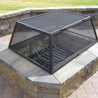 Master Flame Fire Pit Screen With Hinged Access, Hybrid, 47" - Contemporary - Fire Pit ...