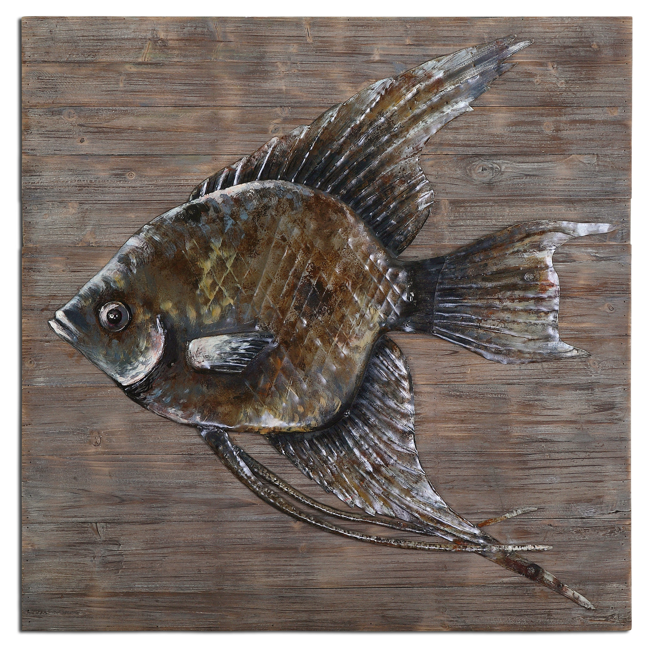 Uttermost Iron Fish Wall Art, 40"x40" - Beach Style - Wall Accents - by ...