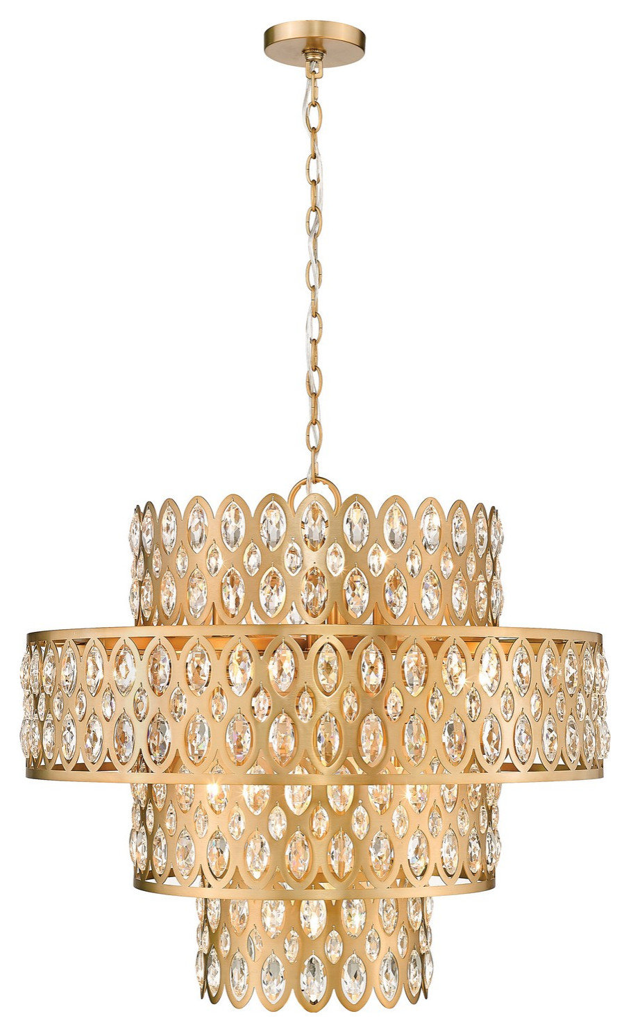 Dealey 13 Light Pendant, Heirloom Brass - Contemporary - Pendant ...