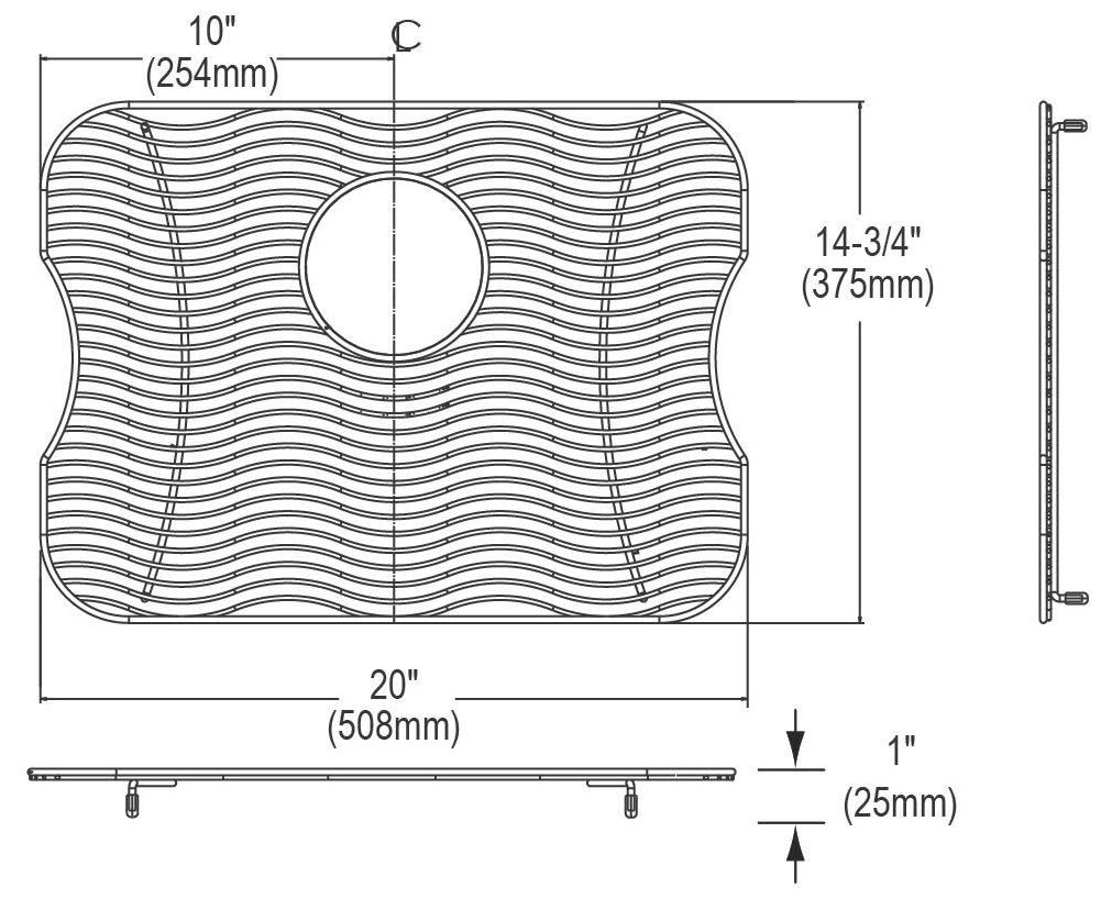 Elkay LKWOBG2115SS 20" L x 14-3/4" W Stainless Steel Basin Rack ...