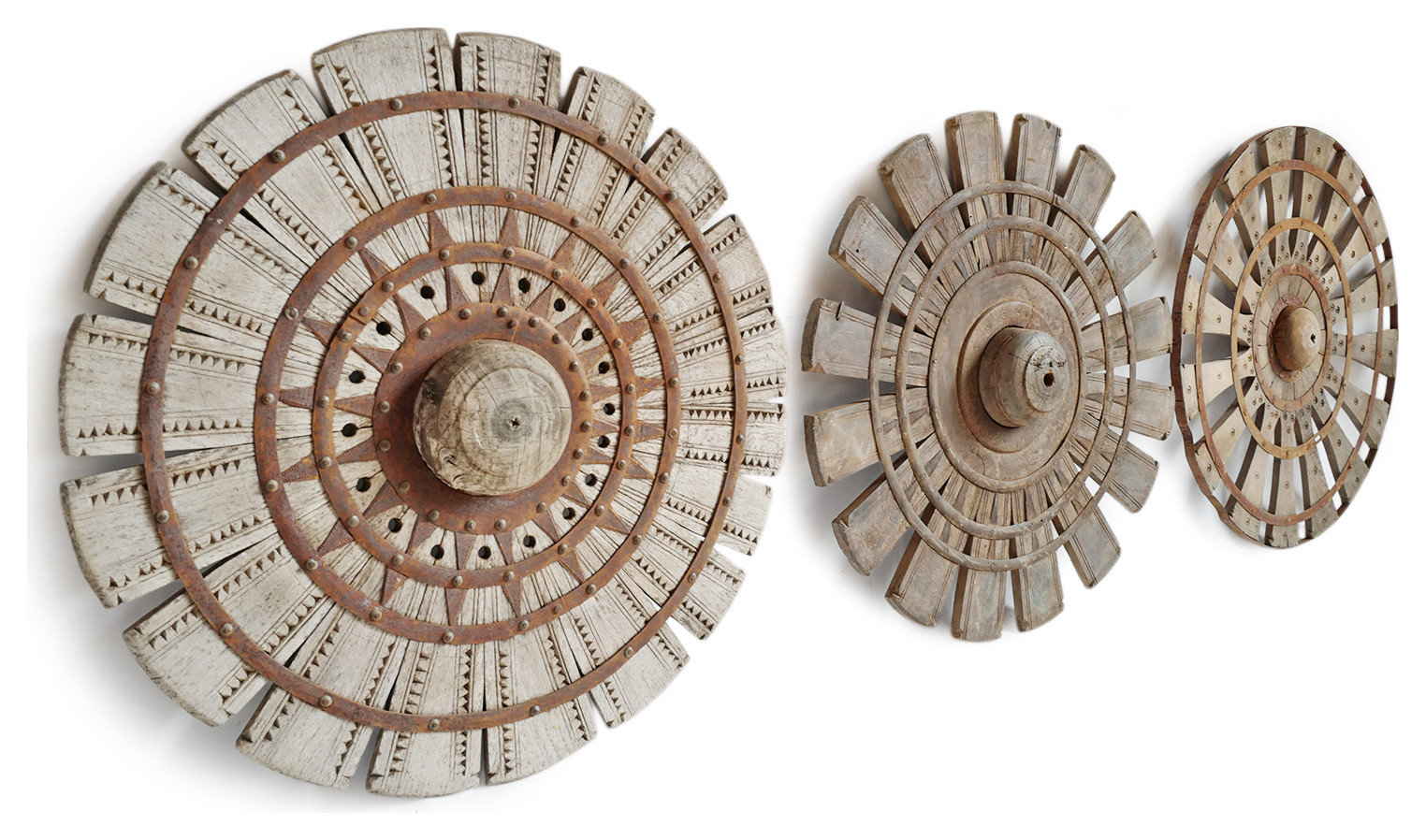 Consigned India Wood Sewing Wheel - Farmhouse - Wall Accents - by ...