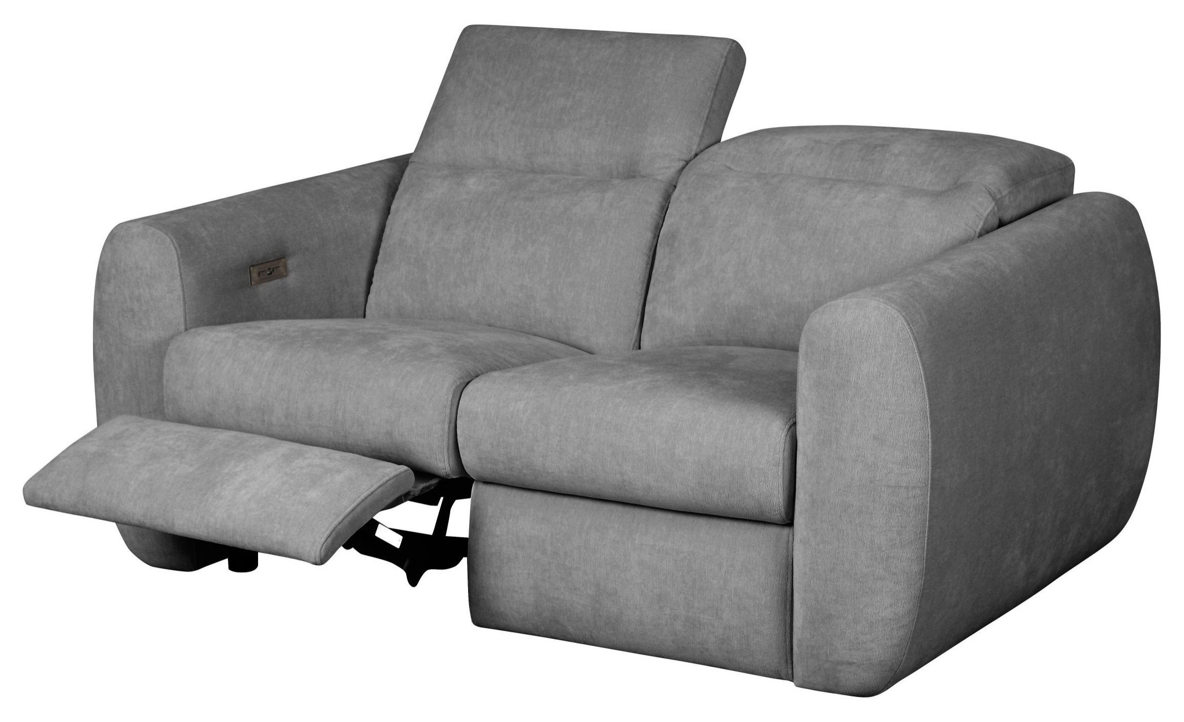 Divani Casa Brevig Modern Grey Fabric Sofa With 2 Recliners ...