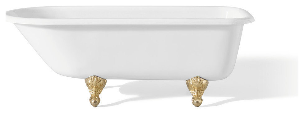 Cheviot Products Traditional Cast Iron Bathtub With Continuous Rolled ...