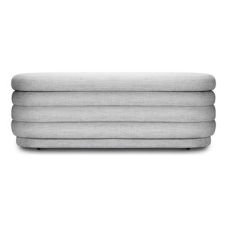 Poly and Bark Rotund Storage Bench, Seashell Grey - Transitional ...