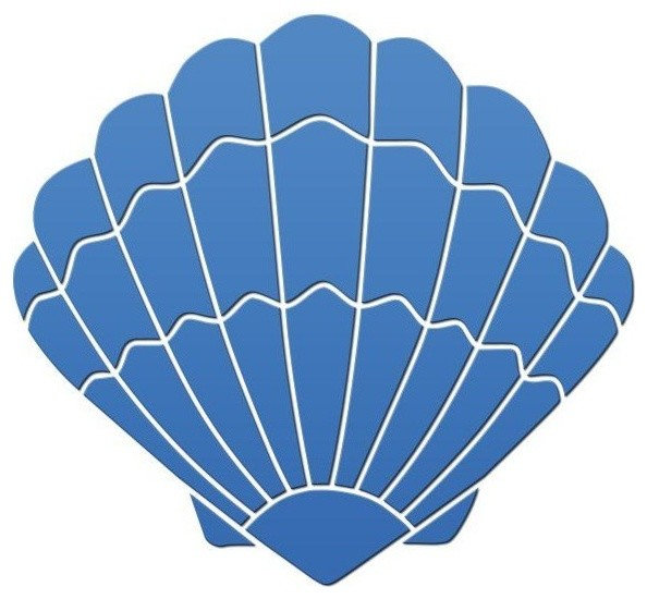 Fun Shell Ceramic Swimming Pool Mosaic, 36"x33" - Beach Style - Accent ...