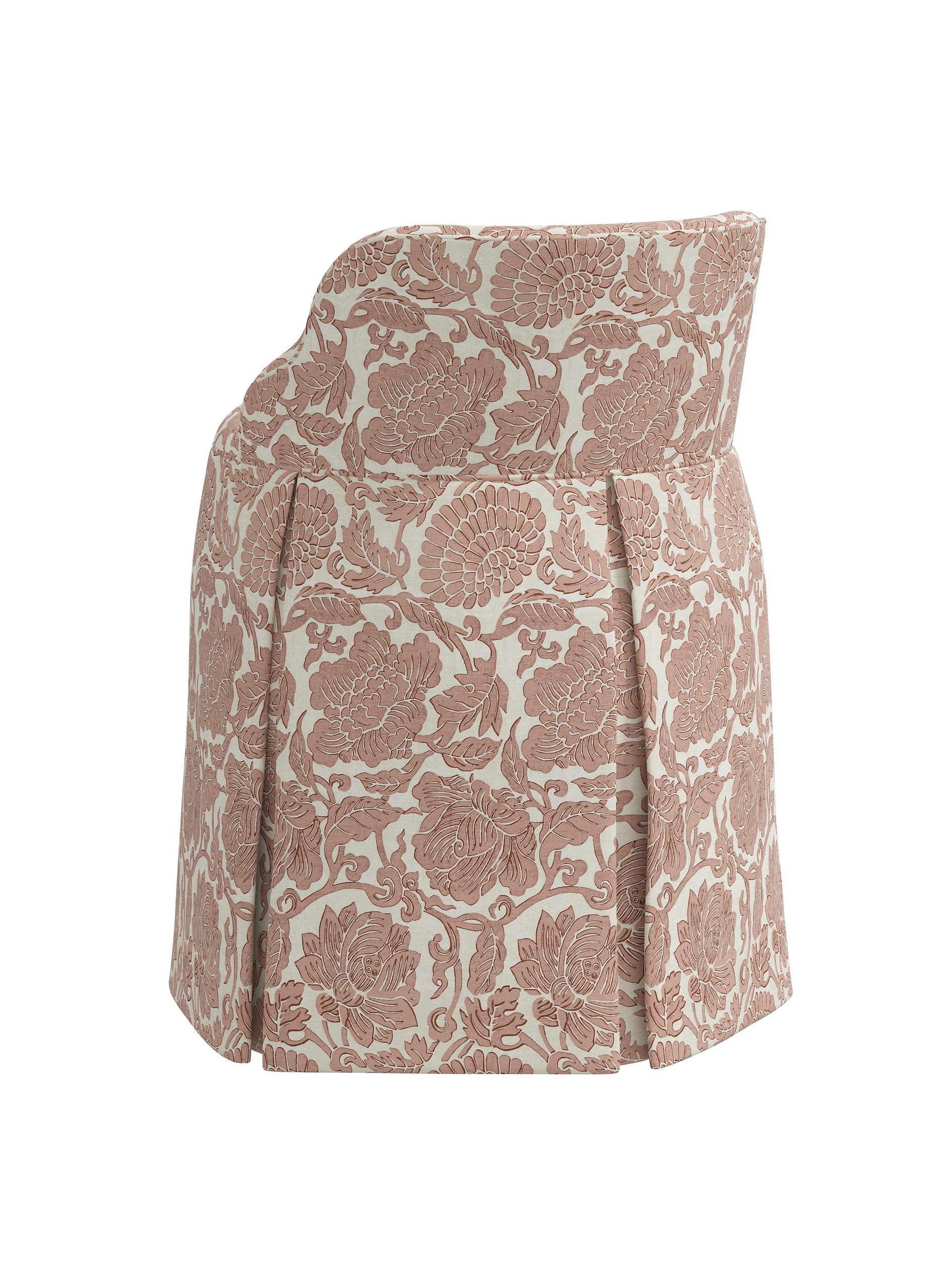 Skirted Vanity Chair, Japanais Dusty Pink, One Size - Traditional ...