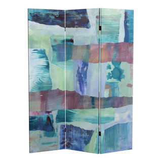 5' Tall Ocean Dance Canvas Room Divider - Contemporary - Screens And ...
