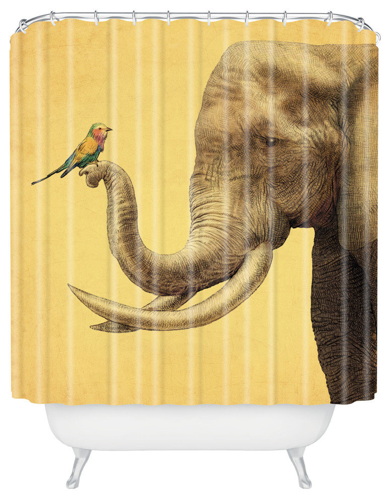 Eric Fan Elephant And Bird Shower Curtain, Standard: 69"x72 ...