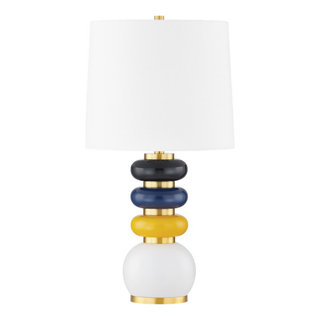 Mitzi Robyn 1 Light Table Lamp, Brass/Ceramic Mod Mix/White - HL820201 ...