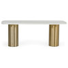 Corbin Glam White Marble & Brush Gold Dining Table - Contemporary ...