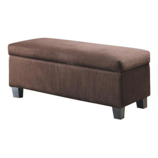 Fabric Lift-Up Storage Bench With Ribbed Designing, Chocolate ...