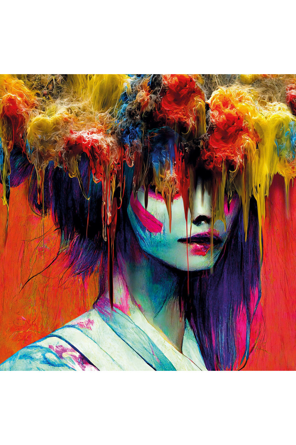 Painted Model Photographic Art, Andrew Martin Rainbow Girl, Large ...