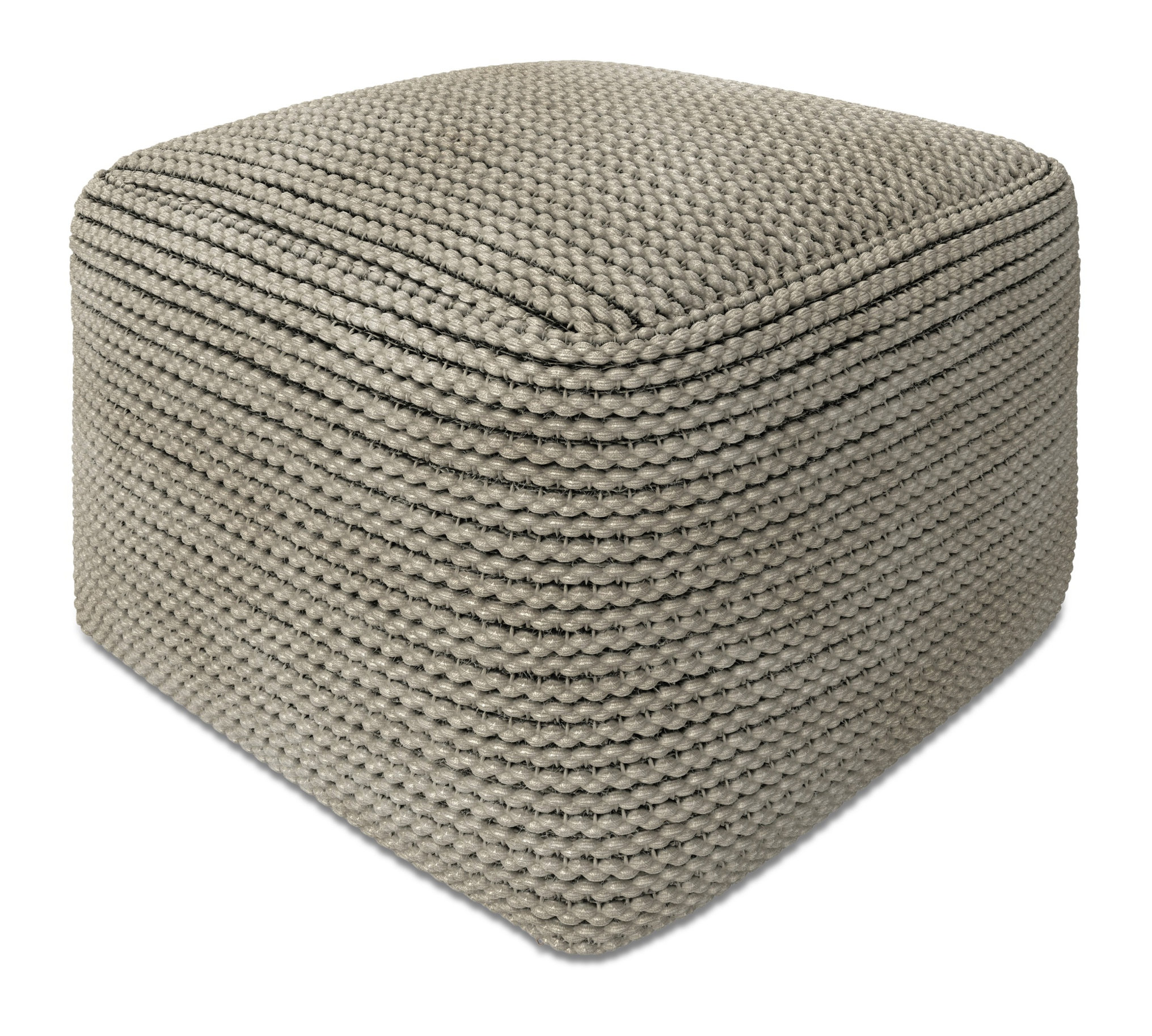 Eastmont Outdoor/Indoor Pouf, Cream Polystyrene Filling - Scandinavian - Floor Pillows And Poufs ...