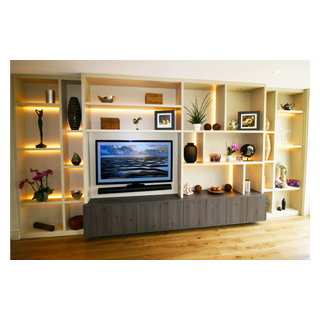 Customised media display unit in Cobham, Surrey - Contemporary - Living ...