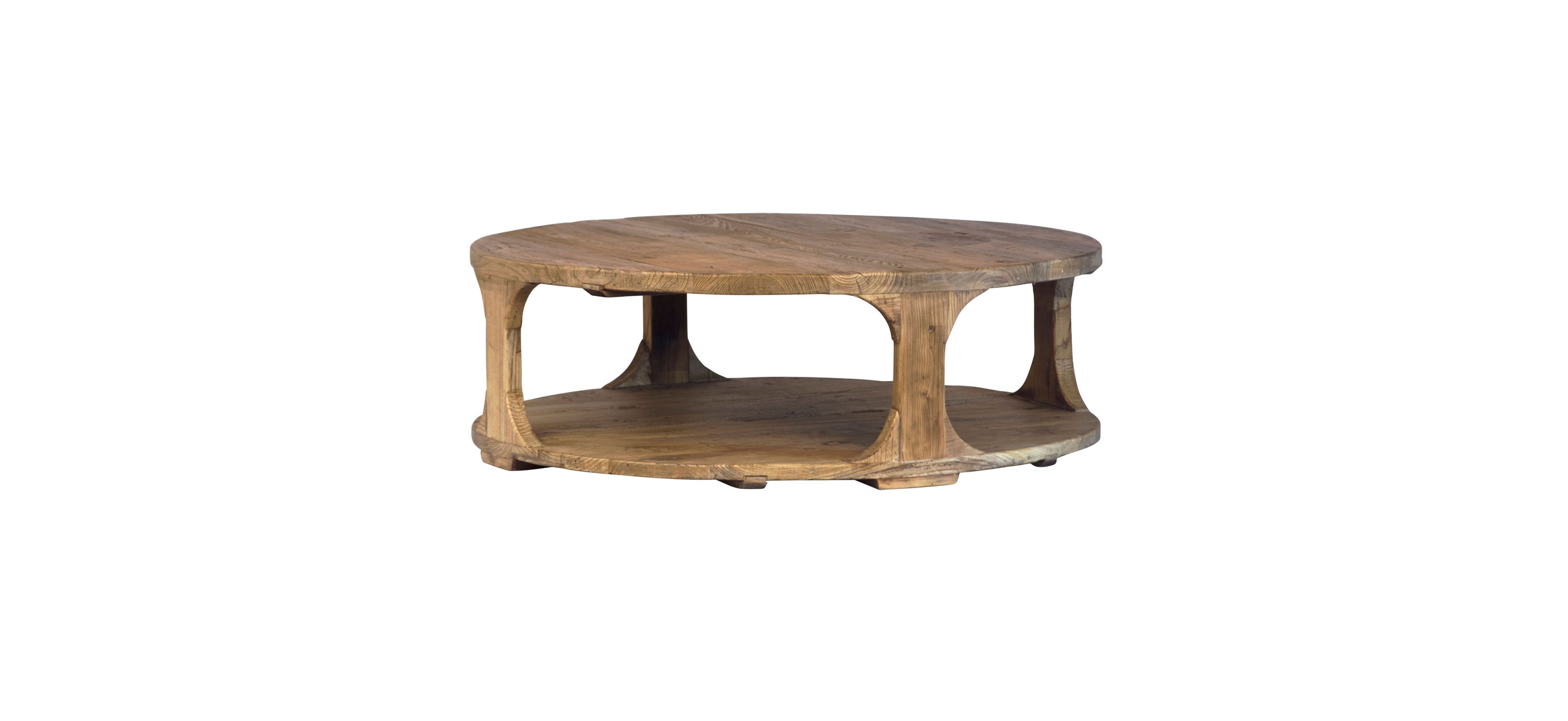 Edgewater Round Spool Coffee Table, Light Brown - Rustic - Coffee ...