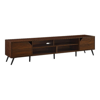 80" Mid-Century MCM Simple Wood TV Stand - Dark Walnut - Midcentury ...