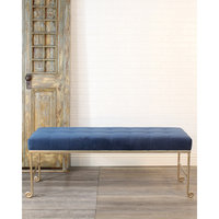 Justin Bench, Navy Velvet - Contemporary - Upholstered Benches - by ...