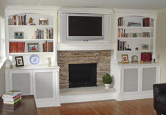 Built-in bookcases around a shallow fireplace??