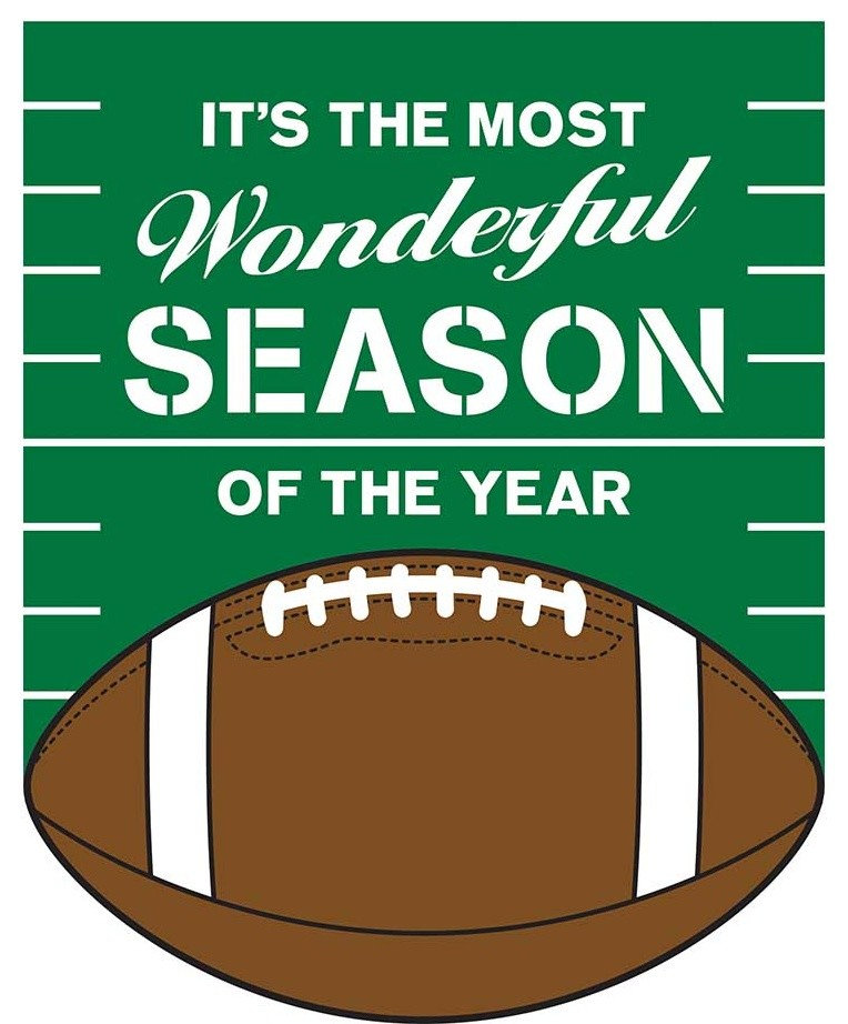 Double Applique Most Wonderful Season Football Polyester Large Flag ...