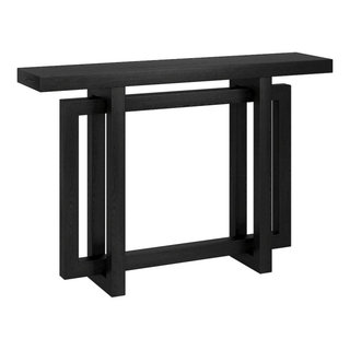 Breslow 44 Wide Rectangular Console Table in Black Grain - Contemporary ...