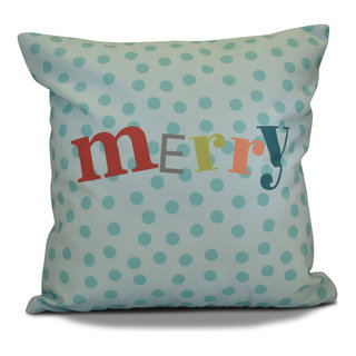 Decorative Holiday Pillow, Word Print, 26" x 26" - Contemporary ...