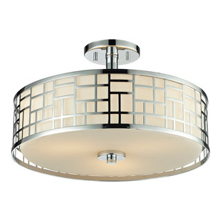 Elea 3 Light Semi Flush Mount - Asian - Flush-mount Ceiling Lighting - by Lampclick | Houzz