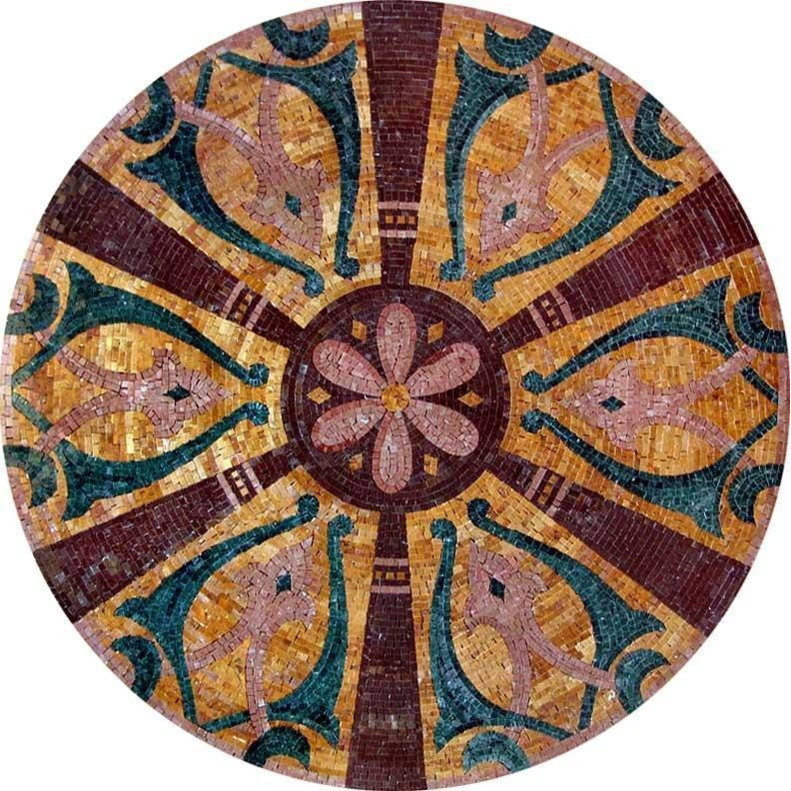 Flower Mosaic Insert, Ciara, 24" x 24" - Contemporary - Tile Murals ...