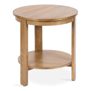 Transitional Side Table, Two Tiered Design Constructed With Hardwood ...