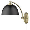 Golden Rey 1-Light Articulating Wall Sconce 3688-A1W AB-BLK, Aged Brass ...