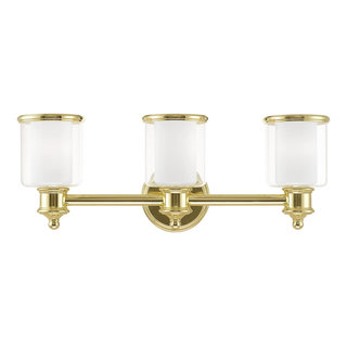 Livex Lighting Polished Brass 3-Light Bath Vanity - Traditional ...