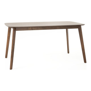 GDF Studio Navajo Natural Walnut Finish Wood Dining Table - Midcentury ...