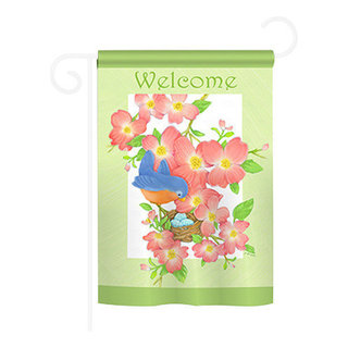 Welcome Blue Bird Welcome 2-Sided Impression Garden Flag - Contemporary ...