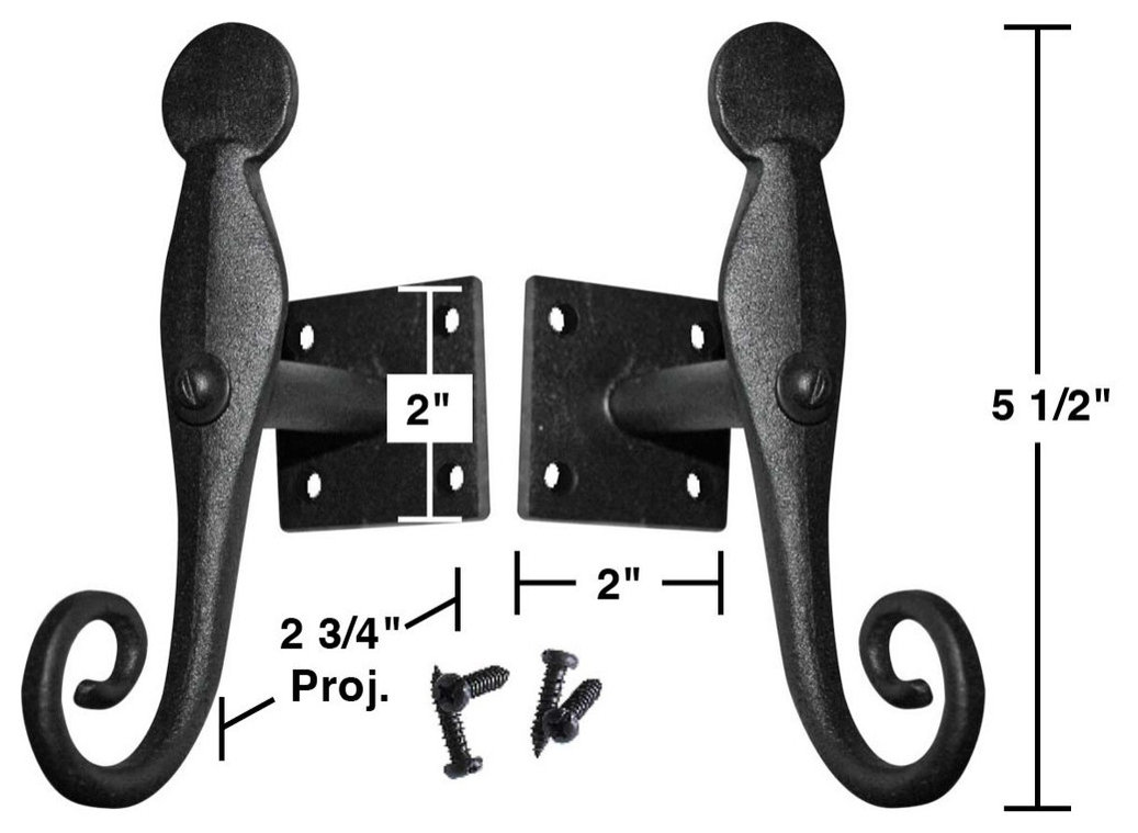 Black Shutter Dog Rat Tail Hand Forged Iron Rustproof Finish Renovators ...