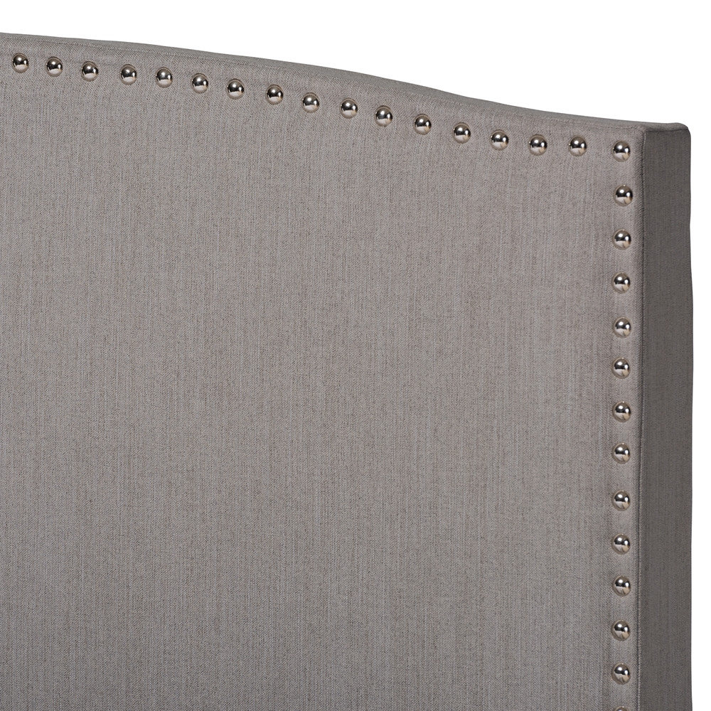 Modern Transitional Grey Fabric Upholstered Full Size Panel Bed ...