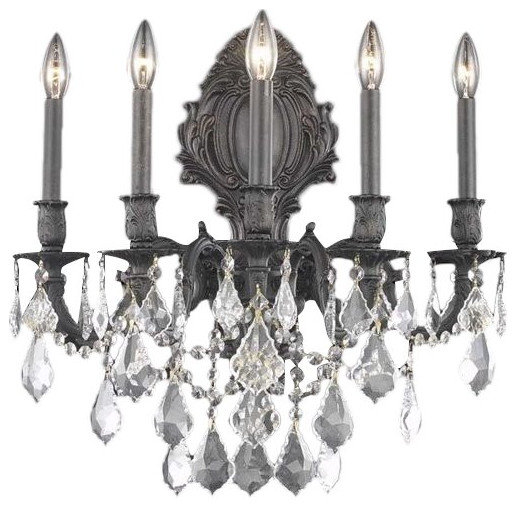 Elegant Lighting Monarch 10" 2 Light Elegant Crystal Wall Sconce, 21 ...