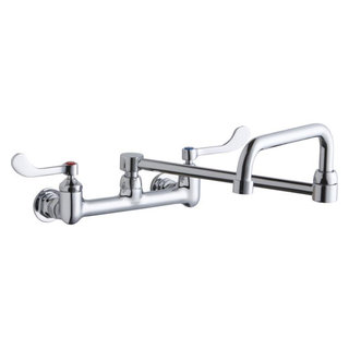 Elkay 8" 2-Handle Swing Spout Wall Mount Center Commercial Faucet ...