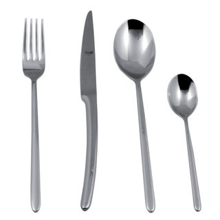 Mosella Flatware Set 24-Piece Set Mirror - Contemporary - Flatware And ...