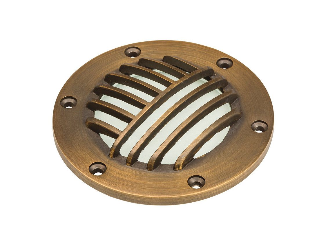 Landscape 4.5" Clear Glass Rock Guard in Centennial Brass, 4.500 ...
