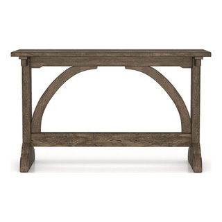 Furniture of America Linx Rustic Wood Rectangle Console Table in Reclaimed Oak - Rustic ...