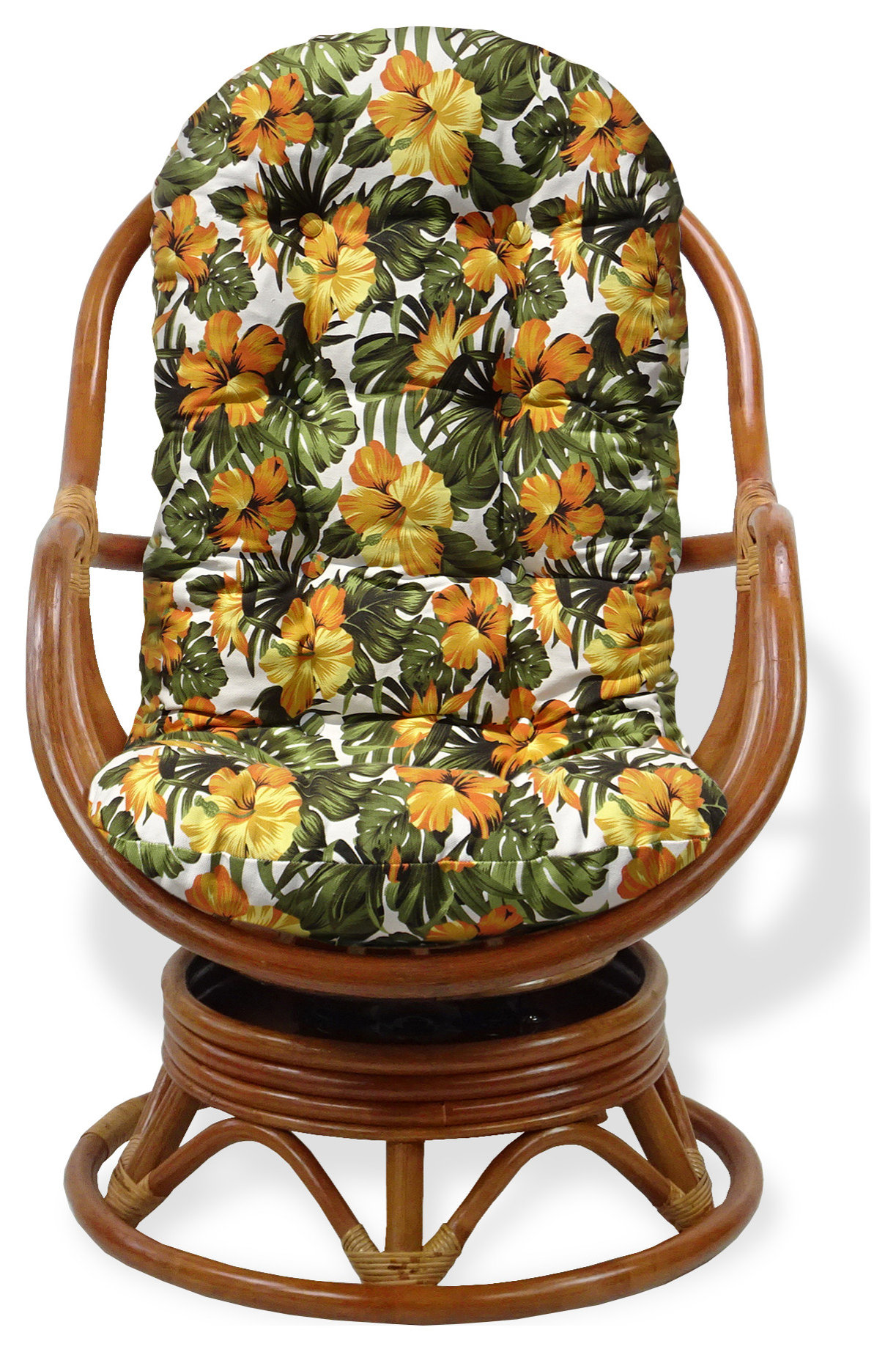 Rattan Wicker Handmade Bali Lounge Swivel Rocking Chair with Cushion ...