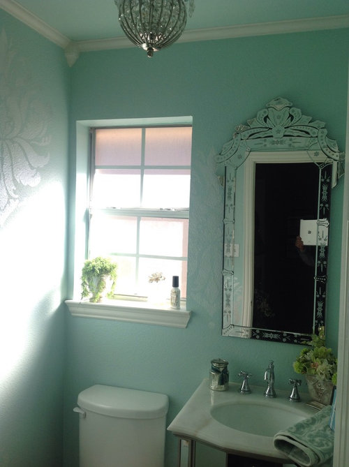 Powder room window with no wood trim - suggestions on treatments?