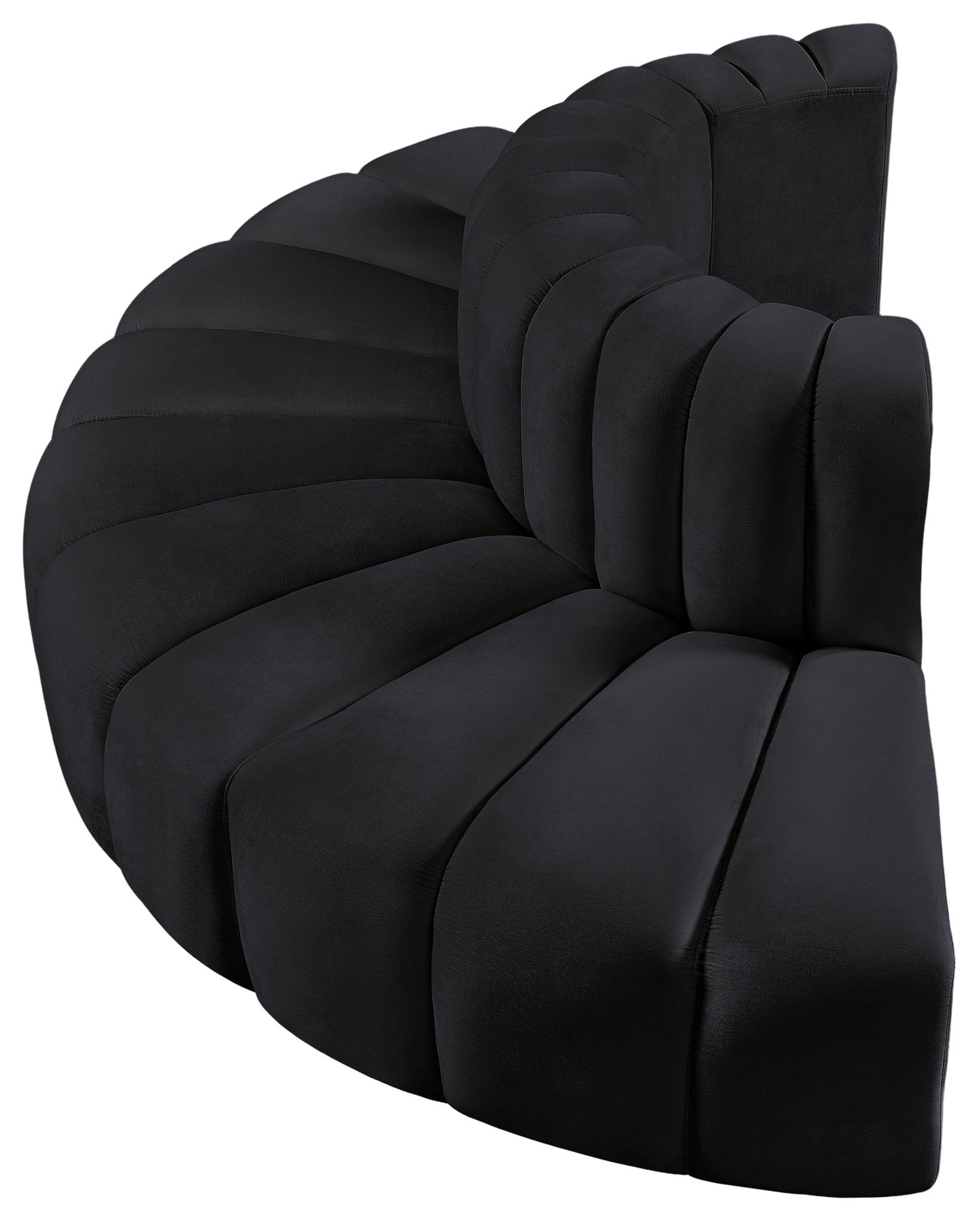 Arc Upholstered Outward Curved Modular Sectional, 4-Piece: Reverse ...