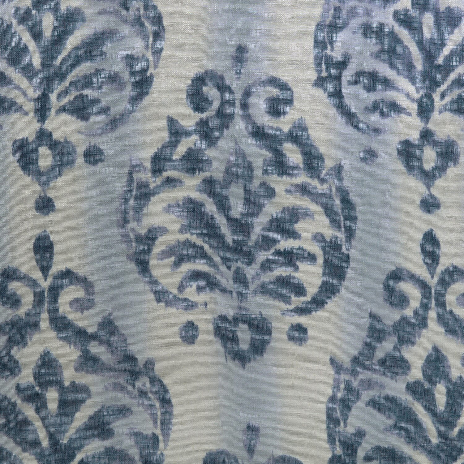 Fresco Blue Printed Faux Linen Sheer Fabric Sample, 4Wx4L, 4W x 4L ...