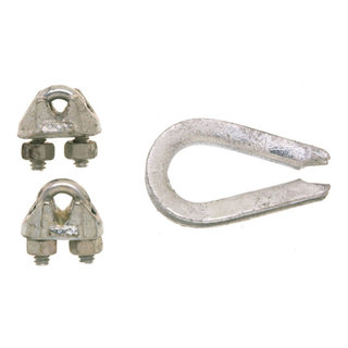 Campbell® B7675109 Wire Rope Clips & Thimble, Galvanized, 1/8 ...
