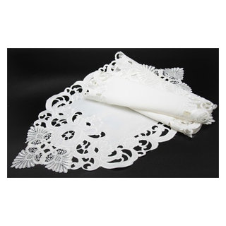 Delicate Lace Embroidered Cutwork Table Runner, 15"x54" - Traditional ...