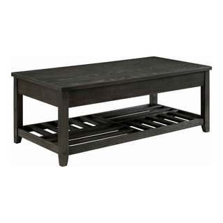 Transitional Wooden Lift Top Coffee Table with Open Shelf, Brown ...