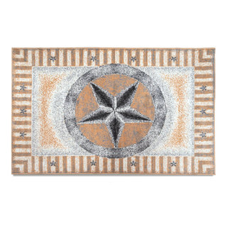 Texas Star Rug - Novelty Lone Star Rug w/ Jute Backing, 7'8"x11 ...