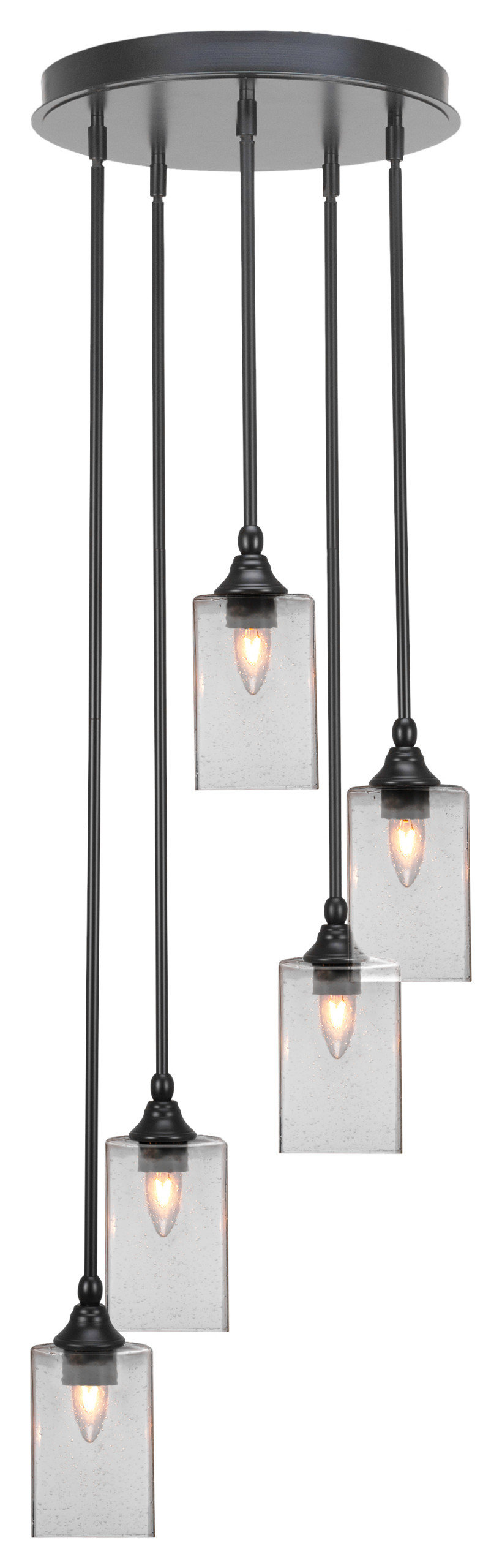 Empire 5 Light Cluster Pendalier In Matte Black Finish (2145-MB-530 ...