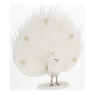 Mark Roberts 2021 Feathered Peacock, White, 17 inch - Contemporary ...