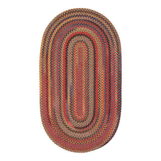Capel High Rock Red 0103-550 Braided Rugs, 3'x5' Oval - Contemporary ...